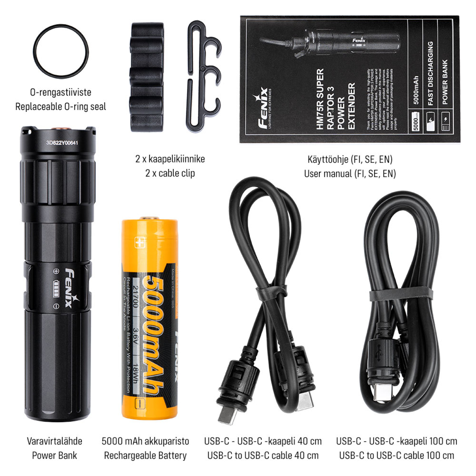 Fenix HM75R SUPERRAPTOR 3 Power Extender 5000 mAh | fenixvalaisimet.fi